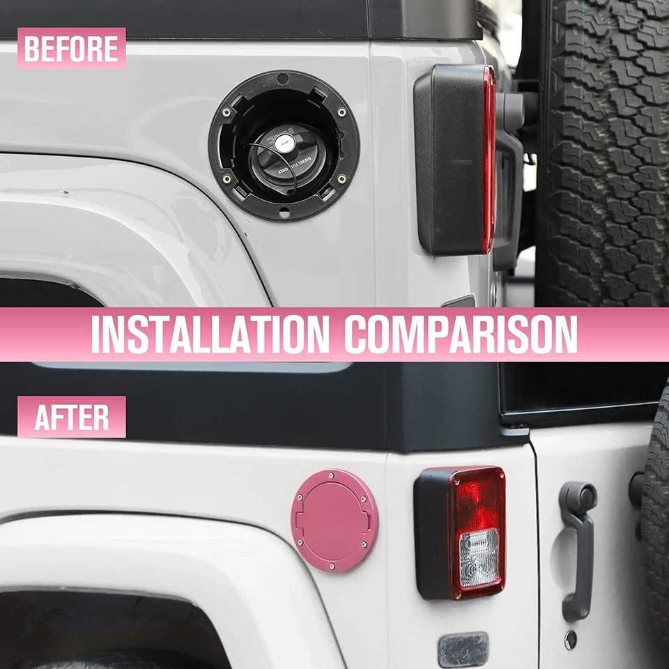 Pink Fuel Filler Door Gas Tank Cap Lid Cover Decor Trim For Jeep ...
