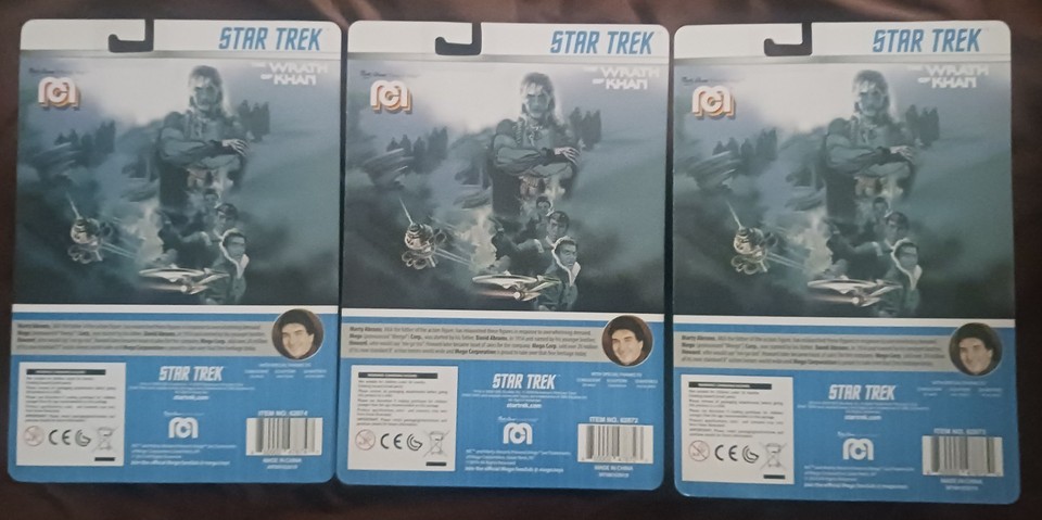 Mego Star Trek Wrath of Khan Captain Kirk, Spock & Kahn Action Figures ...