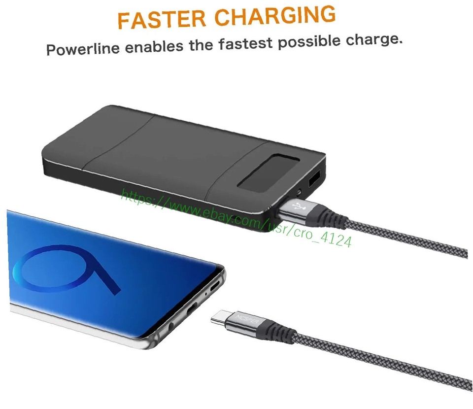 2Pack 0.5Ft Usb C Short Cable Nylon Braided Fast Charge Type C Cord | eBay