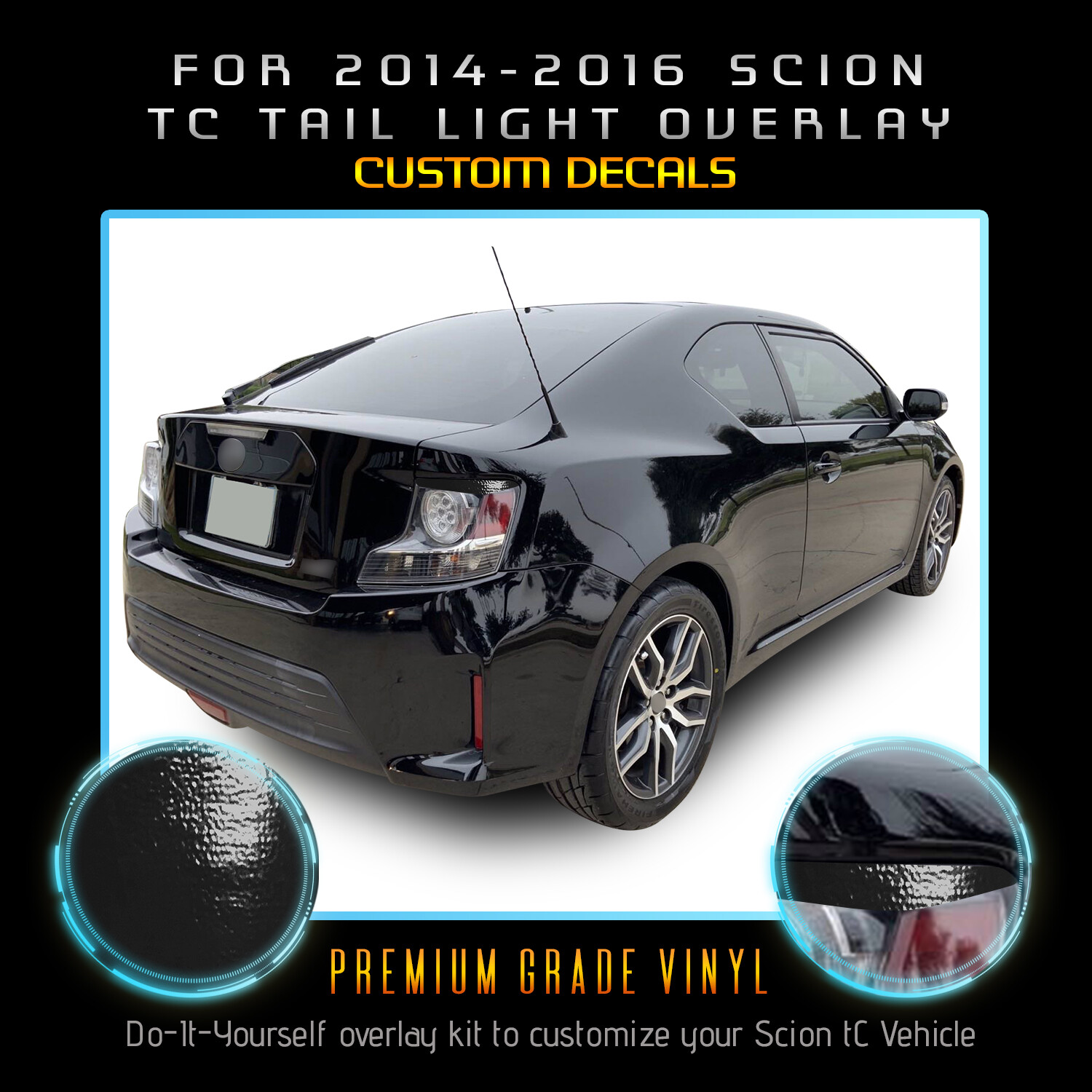 For 2014 2015 2016 Scion tC Tail Light Eyelid Eyebrow Overlay Decal ...