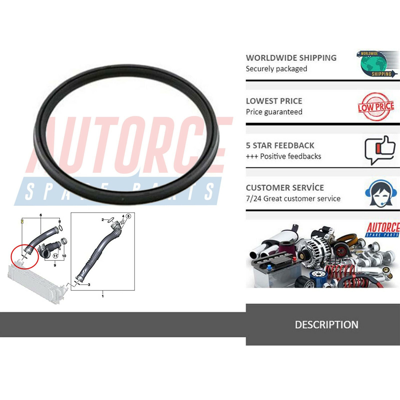 Intercooler Turbo Hose Pipe Seal O-Ring Gasket For BMW 1 3 5 7 X3 X5 ...