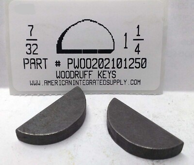 #20 7/32X1-1/4 WOODRUFF KEY STEEL PLAIN (5) | eBay