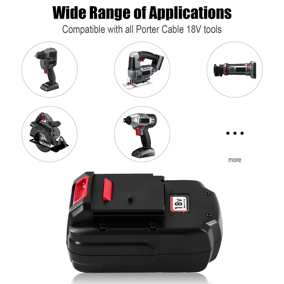 Pack 18V NiCD Replacement Battery for Porter Cable PC18B 18-Volt ...