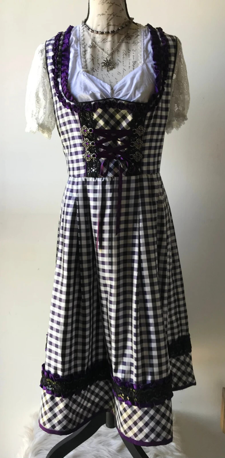 Kruger Dirndl Purple, White & Black Oktoberfest Bavar… - Gem