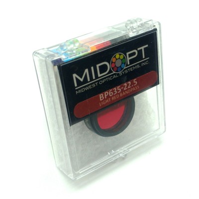 Midwest Optical BP635-22.5 LED/LASER Light Red Bandpass Filter, 615 ...
