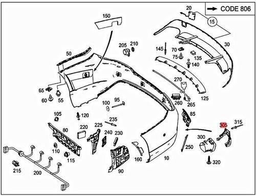 Genuine MERCEDES Cla C117 W117 X117 Exhaust tip at left Bracket ...