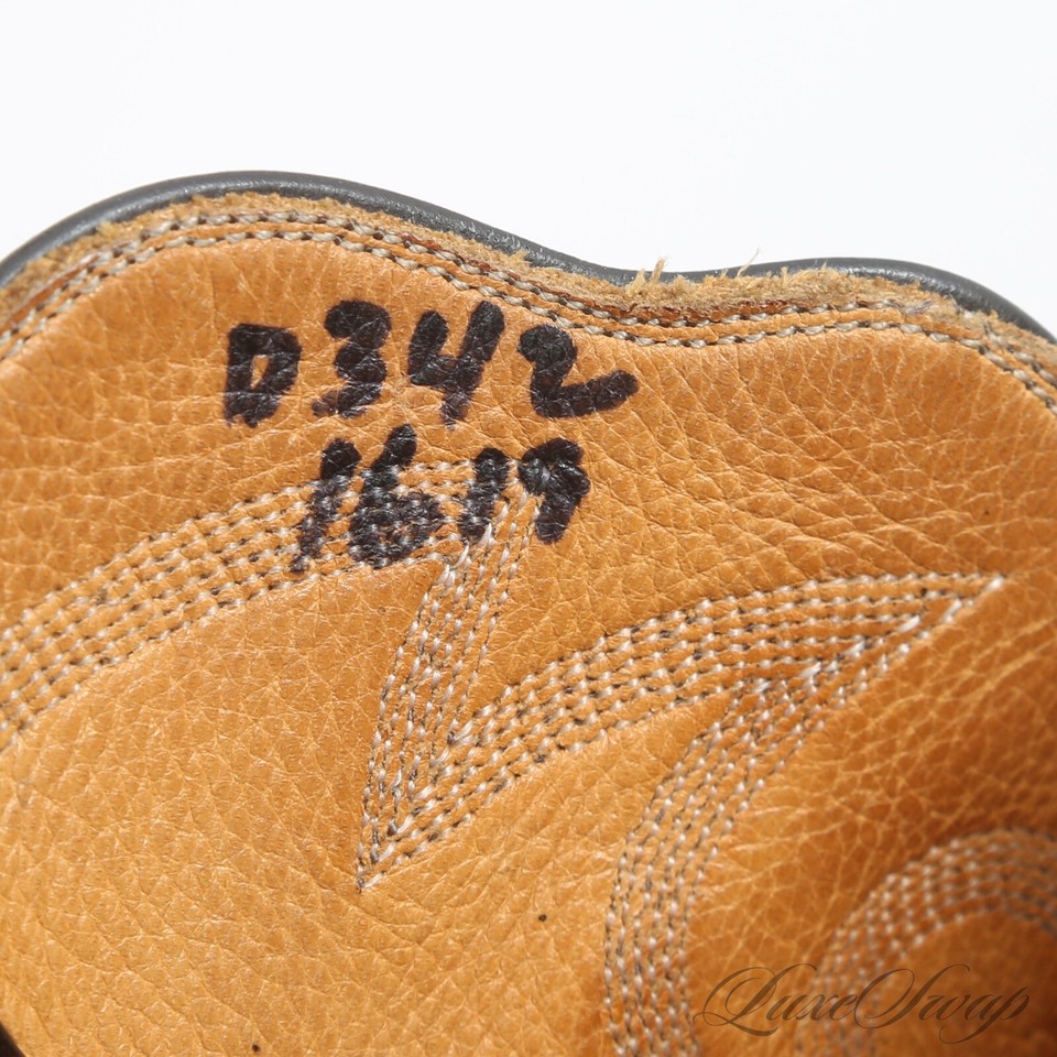 #1 MENSWEAR JB Hill Brown Leather Goatskin Star Spur Embroidered Cowboy ...