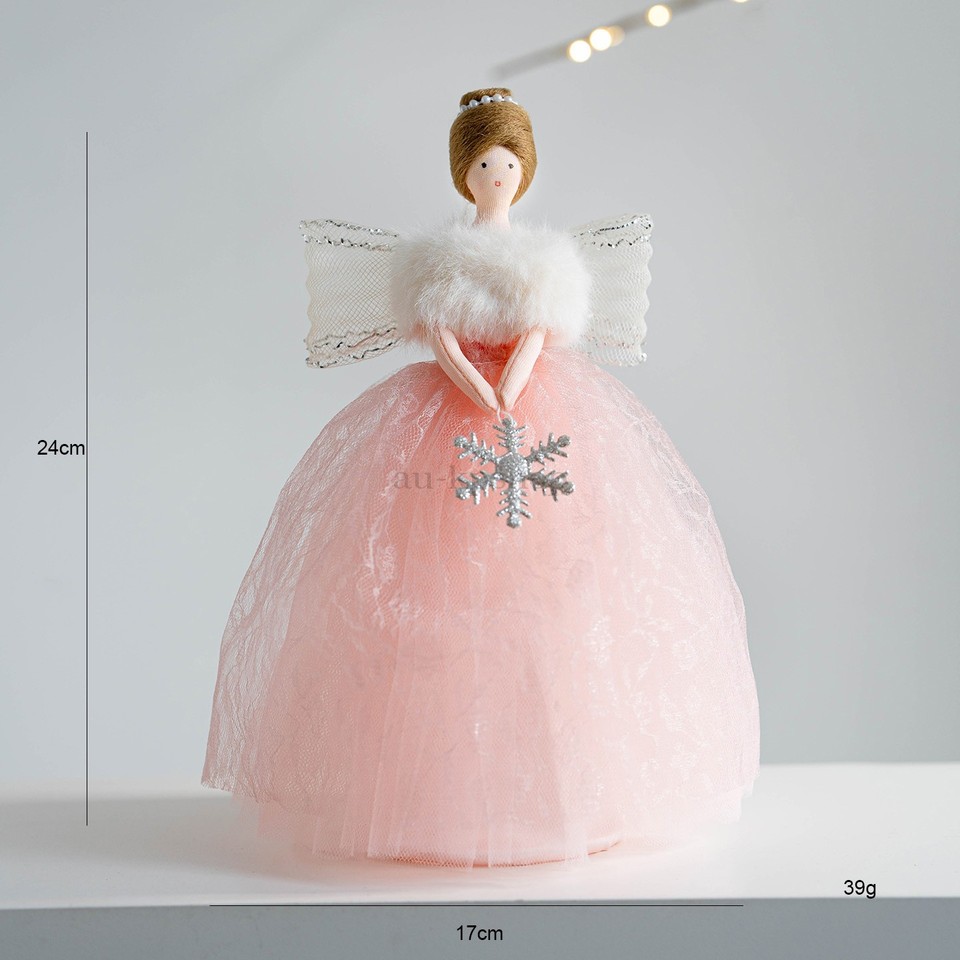 Christmas Angel Tree Topper Tulle Lace Doll Xmas Tree Top Table Decor ...