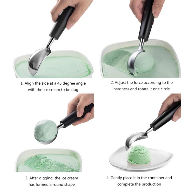 Practical Metal Spoon Ice-Cream Scoopers Aluminum Dessert Scoops for ...