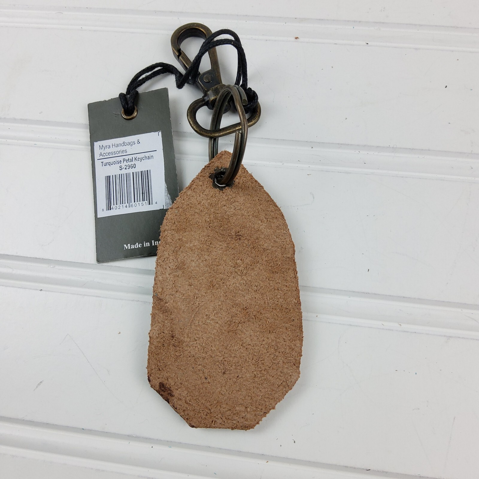 Myra Bag Floral Turquoise Tooled Leather Key Fob Key Chain | eBay