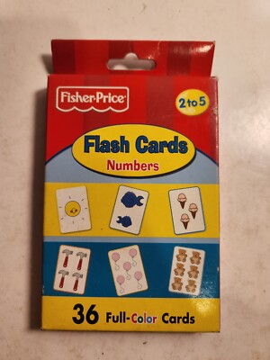 Fisher Price Flash Cards Numbers 36 Full Color Cards Ages 2-5 | eBay