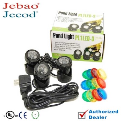 JEBAO 3 SUBMERSIBLE LED LIGHT KIT FOR FISH POND UNDERWATER FOUNTAIN ...