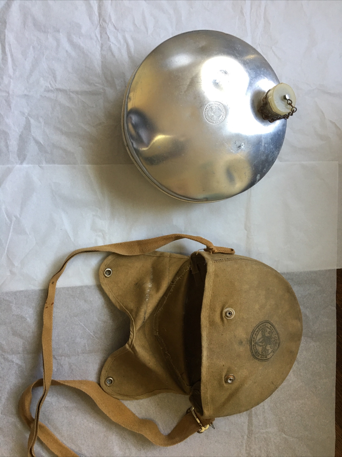 Vintage Boy Scouts of America Aluminum Canteen & Canvas Pouch BSA Regal ...