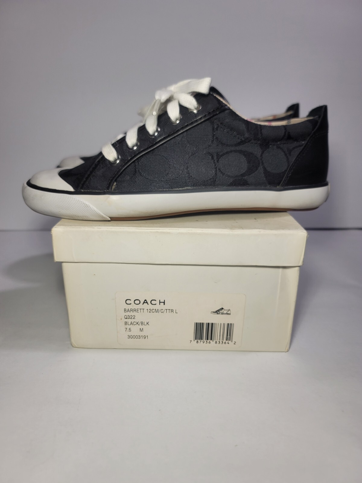 Coach Barrett Sneakers Woman's 7.5 B Leather Trim Bla… - Gem