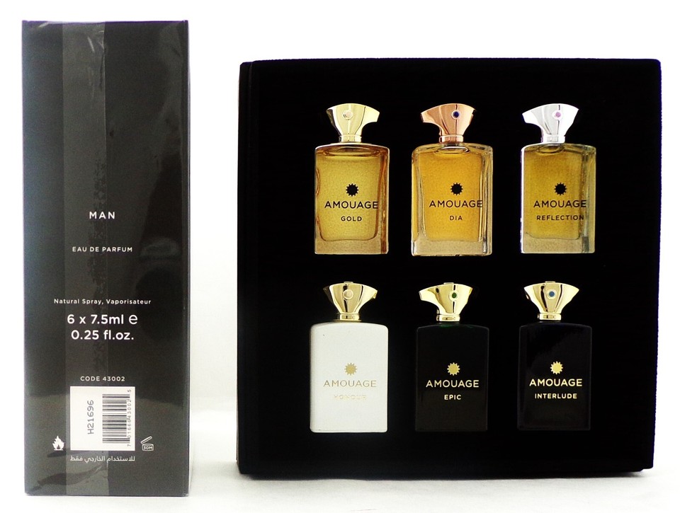 Amouage MEN'S COLLECTION 6 x 0.25 oz. EDP Miniature Set for Men NEW ...