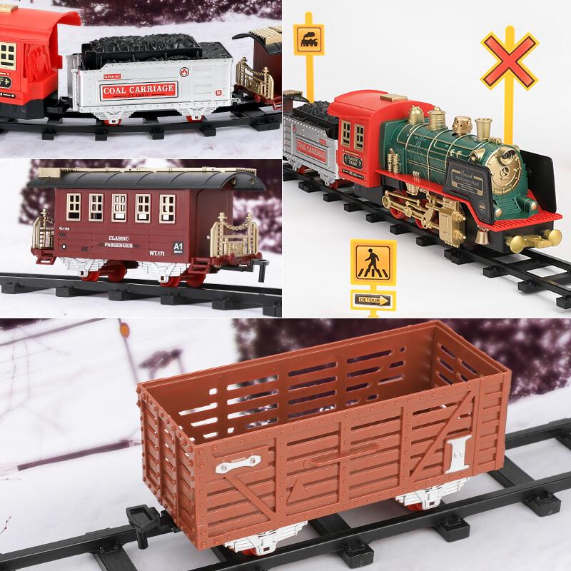 Remote Control Train Set W/smoke Sound Light Rc Train Toy Christmas ...
