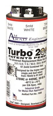 GLOBAL SOURCE TURBO 200X TURBO 200 X CAPACITOR, 70-97.5 MFD, 370 / 440 ...