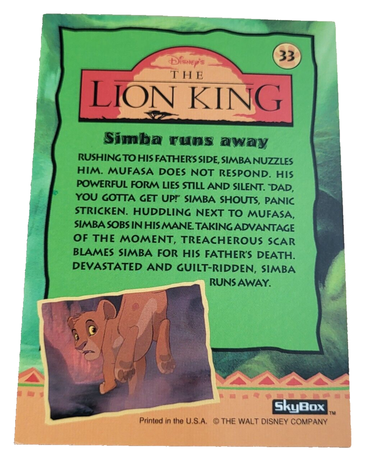 1994 SkyBox The Lion King #33 Simba Run Away Disney Trading Card (G7 | eBay