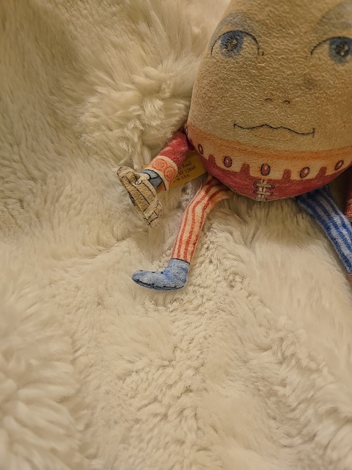 Vtg Plush The Toy Works Humpty Dumpty 8” 1980s Soft Small Nursery Rhyme ...