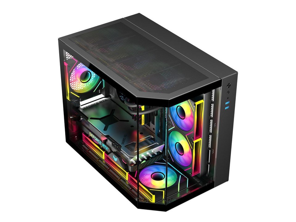 Sama 2771 Black Dual USB3.0, Tempered Glass Micro-ATX Tower Gaming ...