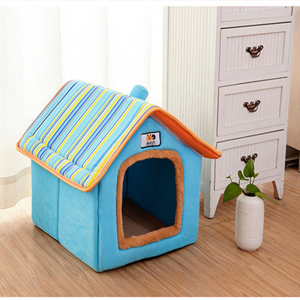 Dog Cat House Kennel Insulation Soft Dog Cat Bed Plush Cat Puppy Cave ...