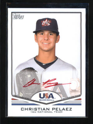 CHRISTIAN PELAEZ 2011 TOPPS USA 16U RED INK AUTOGRAPH AUTO #84/99 ...