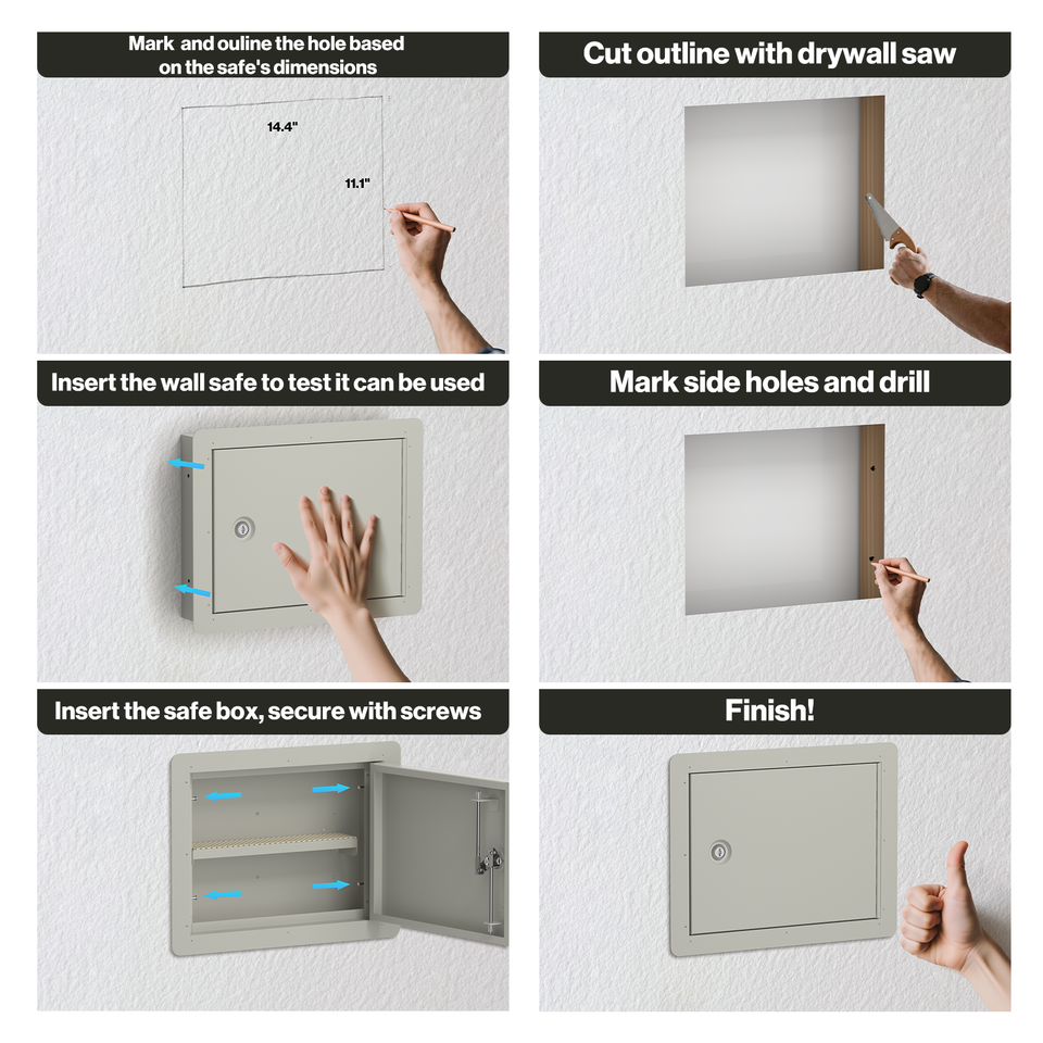Pochar Hidden In Wall Safe Secure Storage Wall Gun Safe Box Between ...