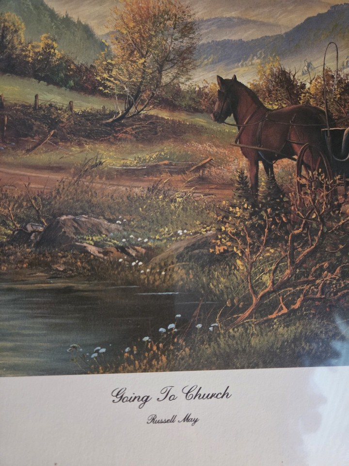 Appliachian Art by Russell May Going to Church. Late Summer colors. | eBay