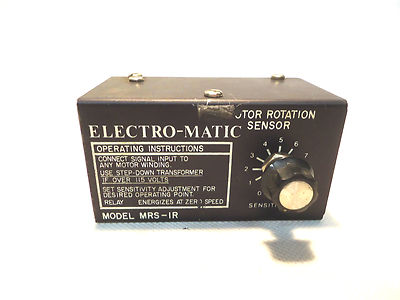 ELECTRO-MATIC MODEL MRS-IR MOTOR ROTATION SENSOR MRS-1R | eBay