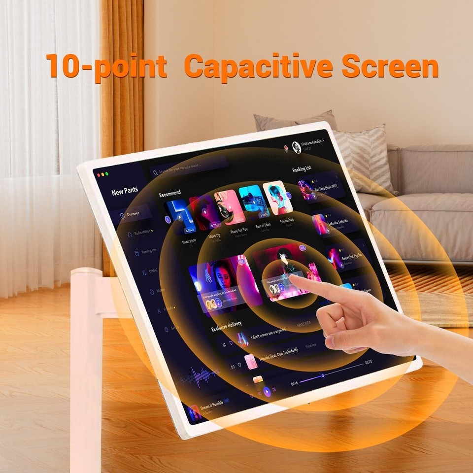22 Inch 1080p Portable Touch Screen Monitor Rollable Tablet TV with ...