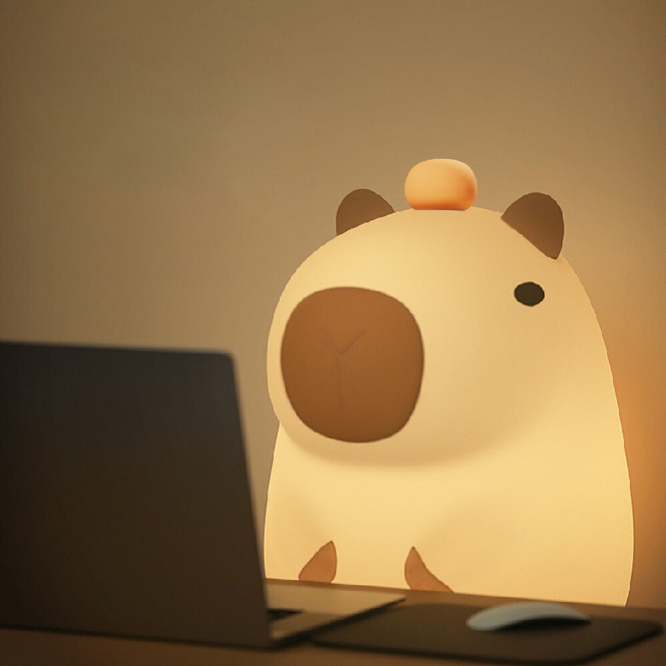 Capybara Night Light Rechargeable Cute Capybara Sleeping Lamp (English ...
