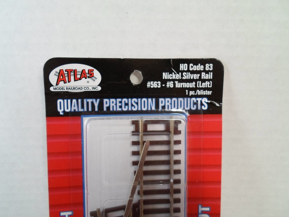 Atlas 563 Custom Line Code 83 #6 Left Hand Turnout nickel silver rail ...