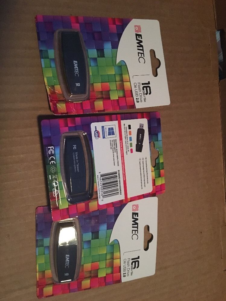 2X Emtec 16GB USB 2.0 Flash Drive Lot of 2 BLACK NEW SEALED | eBay