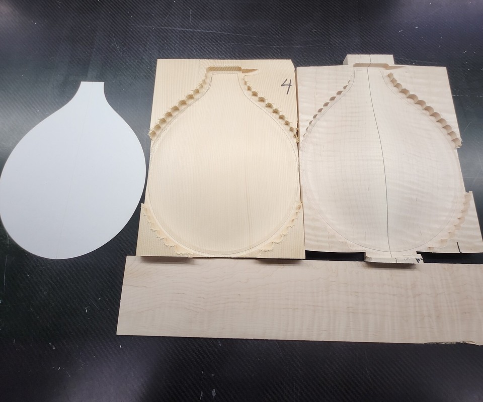 arch top MANDOLIN wood pre-carved CNC plates maple spruce by for ...