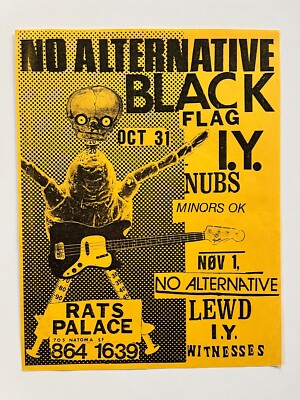 Black Flag No Alternative Nubs Flyer Punk Lewd Rats Palace Poster | eBay