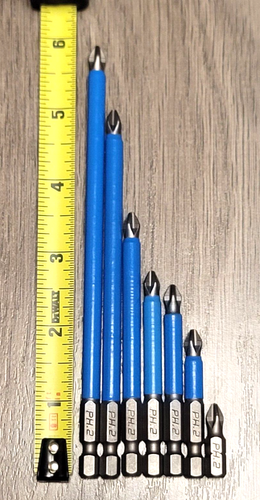 7pc #2 Phillips S2 1/4" Hex Quick Change Bit Set, Non-Slip Tips ...