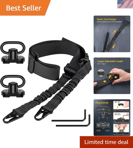 Two Point Rifle Strap - Adjustable Length & All-Metal Sling Swivels ...