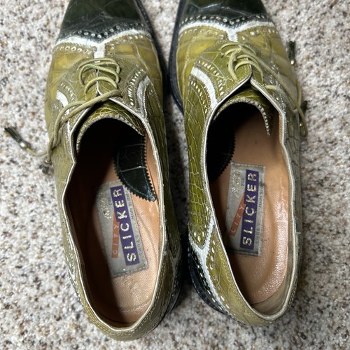 Vintage Mauri City Slicker Green Exotic Alligator Oxford Square Toe ...