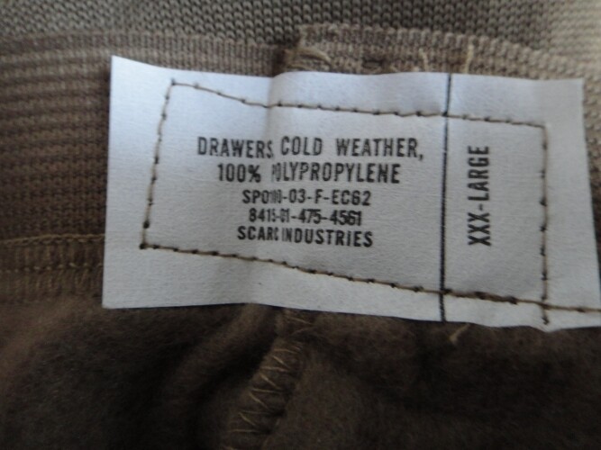 Set of MILITARY POLYPRO Top & Bottom Underwear - Extreme Cold - NIB ...