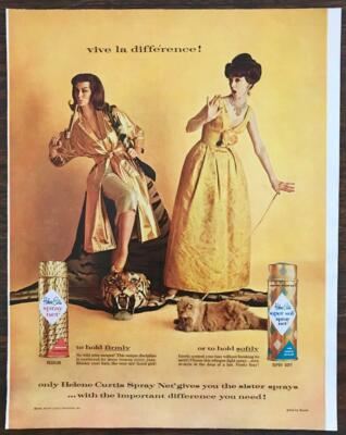 1961 Helene Curtis Spray Net Hairspray Print Ad Sister Sprays Viva La ...