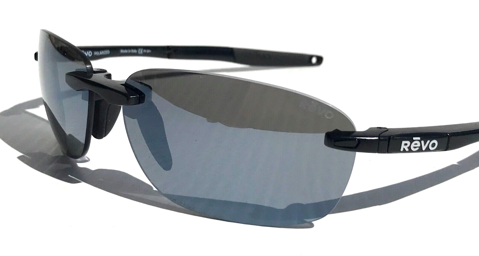 REVO DESCEND FOLD Shiny Black POLARIZED Grey Lens Sunglass 1140 01 GY ...