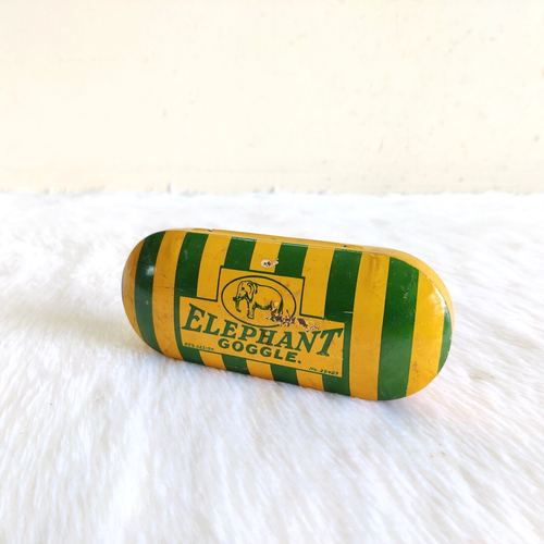 1930s Vintage Elephant Goggles Advertising Tin Safety Case Optical Rare ...