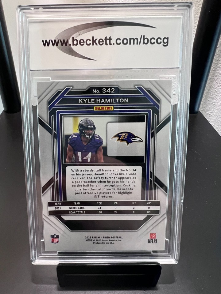 2022 Panini Prizm Kyle Hamilton Rookie Silver #342 Baltimore Ravens ...