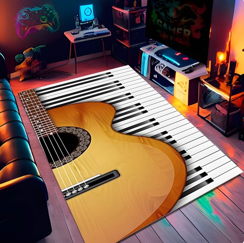 Music Rug, Guitar Rug, Music Room Rug, Rock Music Rug, Piano Rug ...
