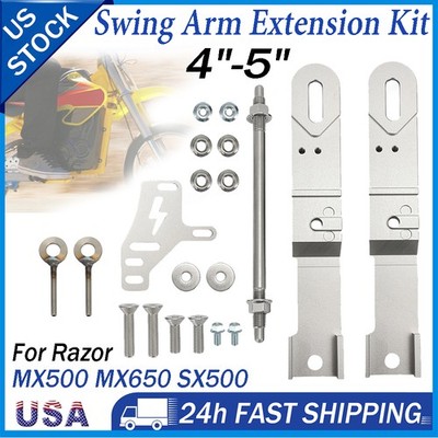 Bolt-On Swing Arm Extension 4"- 5" Kit For Razor MX650 SX500 Stretched ...