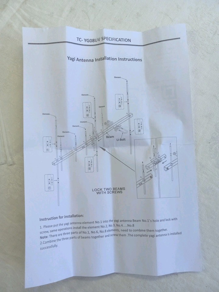 HYS Yagi Antenna UHF High Gain Direct Ground 8 Element Beam | eBay
