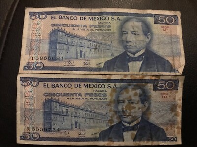 (2) 1981 El Banco De Mexico 50 Cincuenta Pesos Bank Note Circulated | eBay