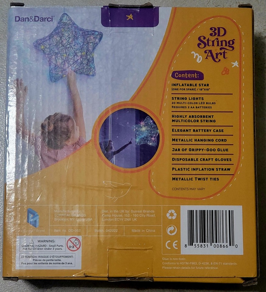 3D Light Up String Art Kit for Kids - Star Lantern Making Kit w/ 20 ...