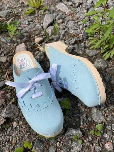 Swedish Clogs Maguba Funny clog light blue suede | eBay