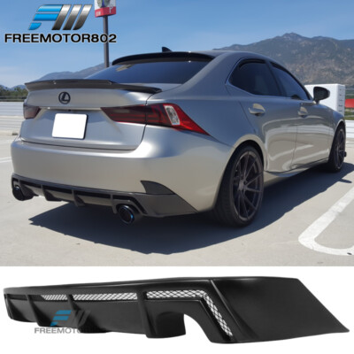 Fits 14-16 Lexus IS250 IS350 F Sport Rear Bumper Lip Diffuser Black PP ...